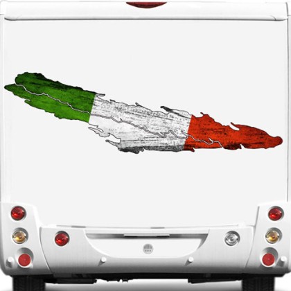 Die italienische Flagge zum Aufkleben aufs Fahrzeug